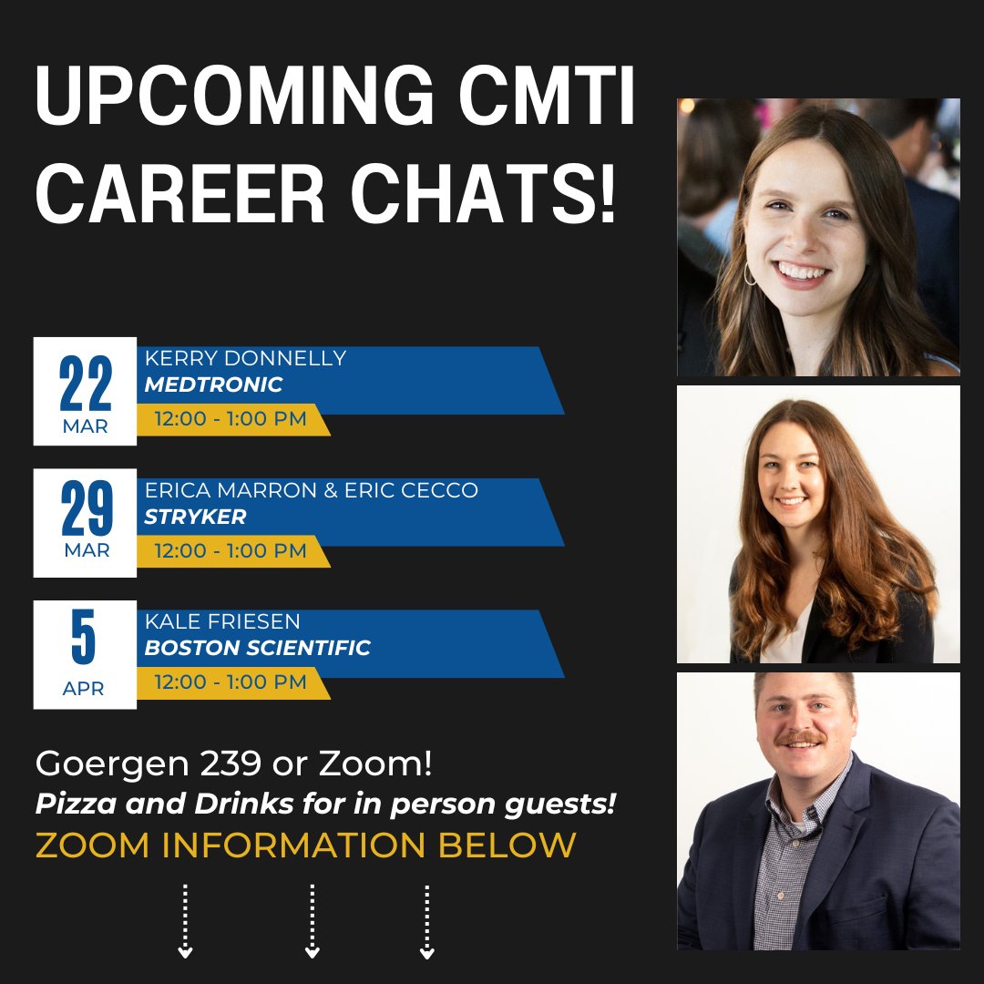 Career Chats Schedule – Center for Medical Technology & Innovation